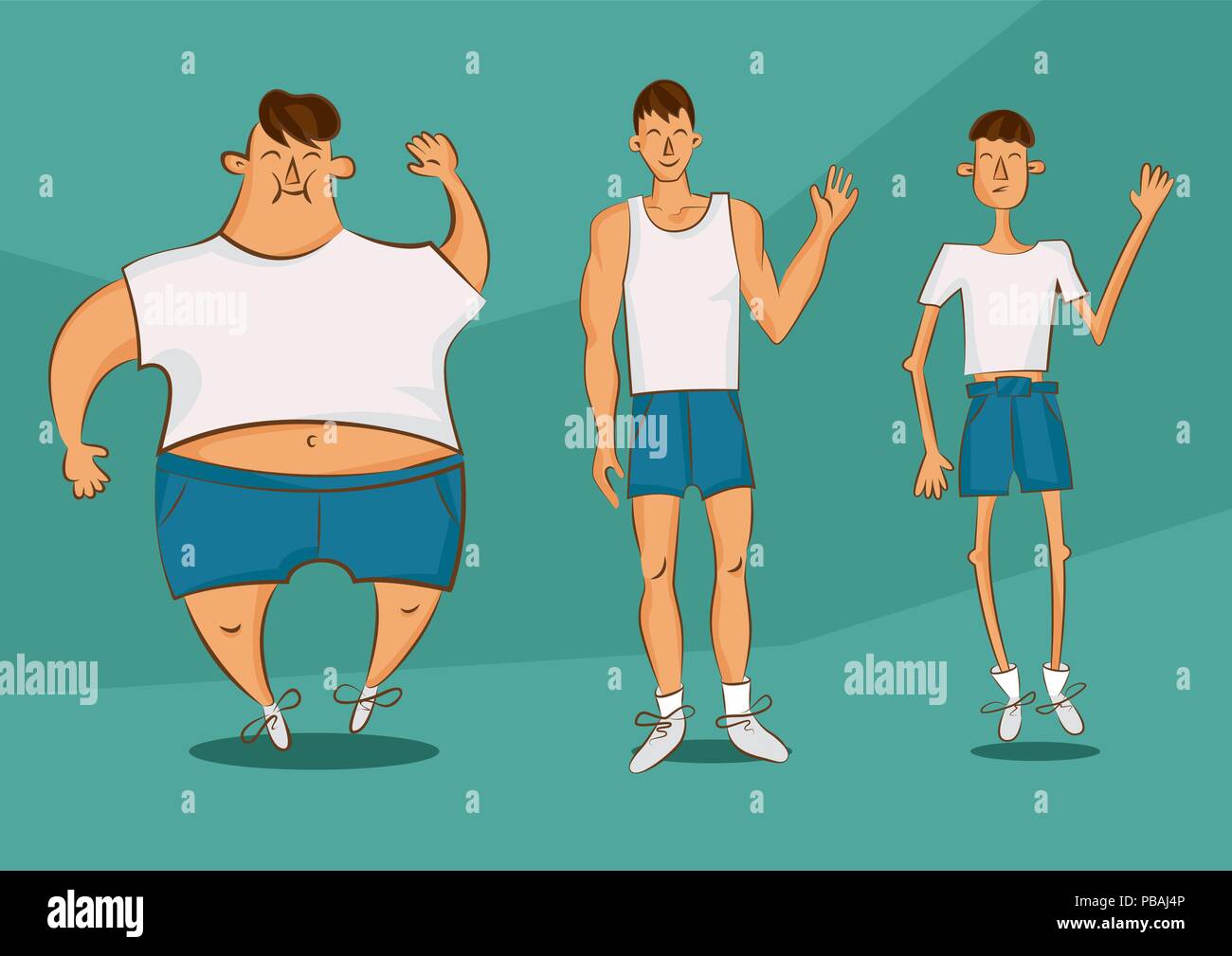 Handsome person in a different forms. Set of cartoon style ...