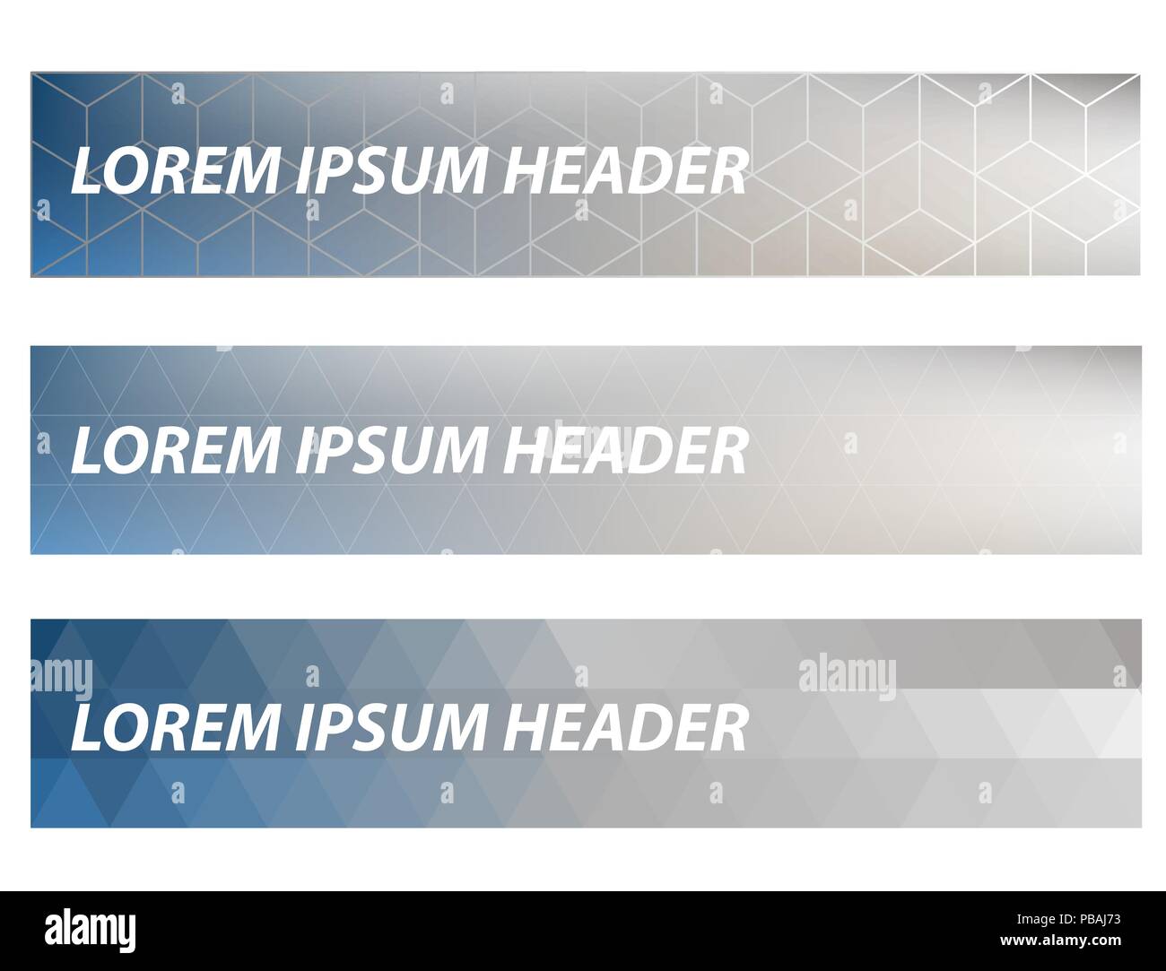 Set of geometric headers or footers with mesh gradient. Simply editable ...