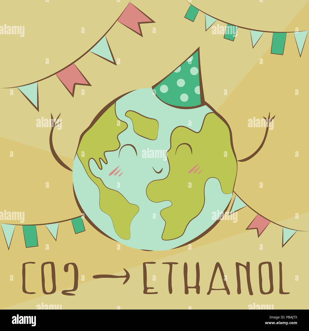 CO2 to ethanol, happy planet Earth celebrates this discovery, retro ...