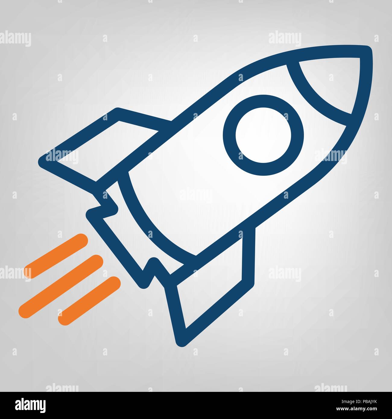 Flat line start up rocket icon, vector object Stock Vector Image & Art ...
