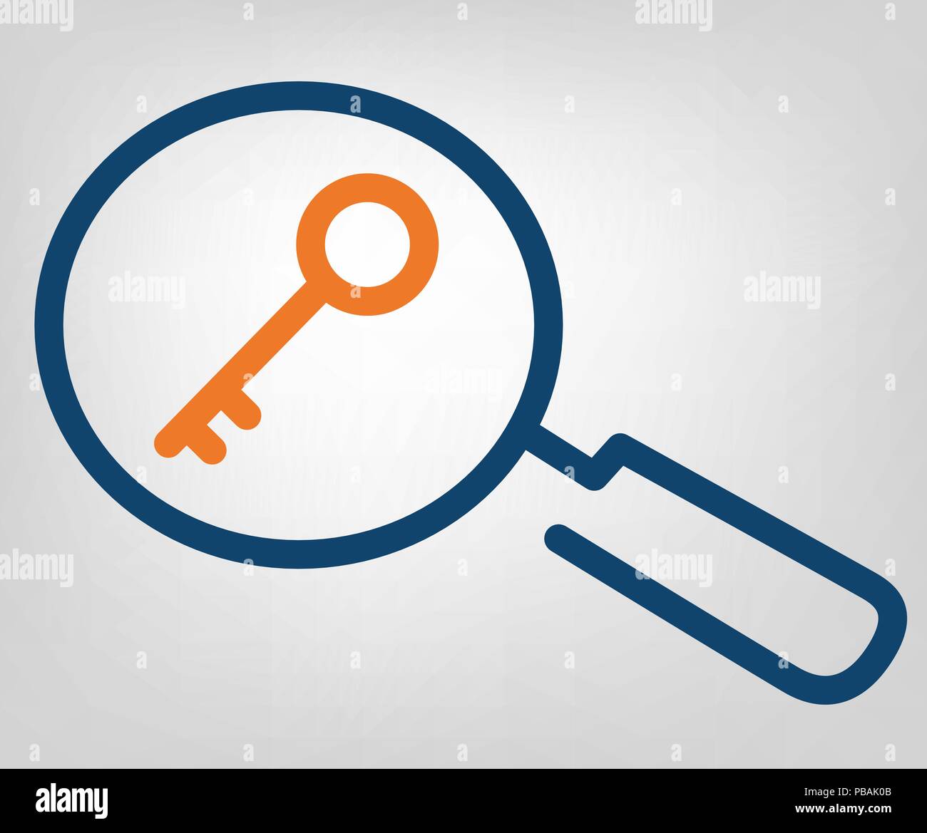 Security Scan Icon Magnifying Glass And Key Flat Line Design Stock Vector Image And Art Alamy
