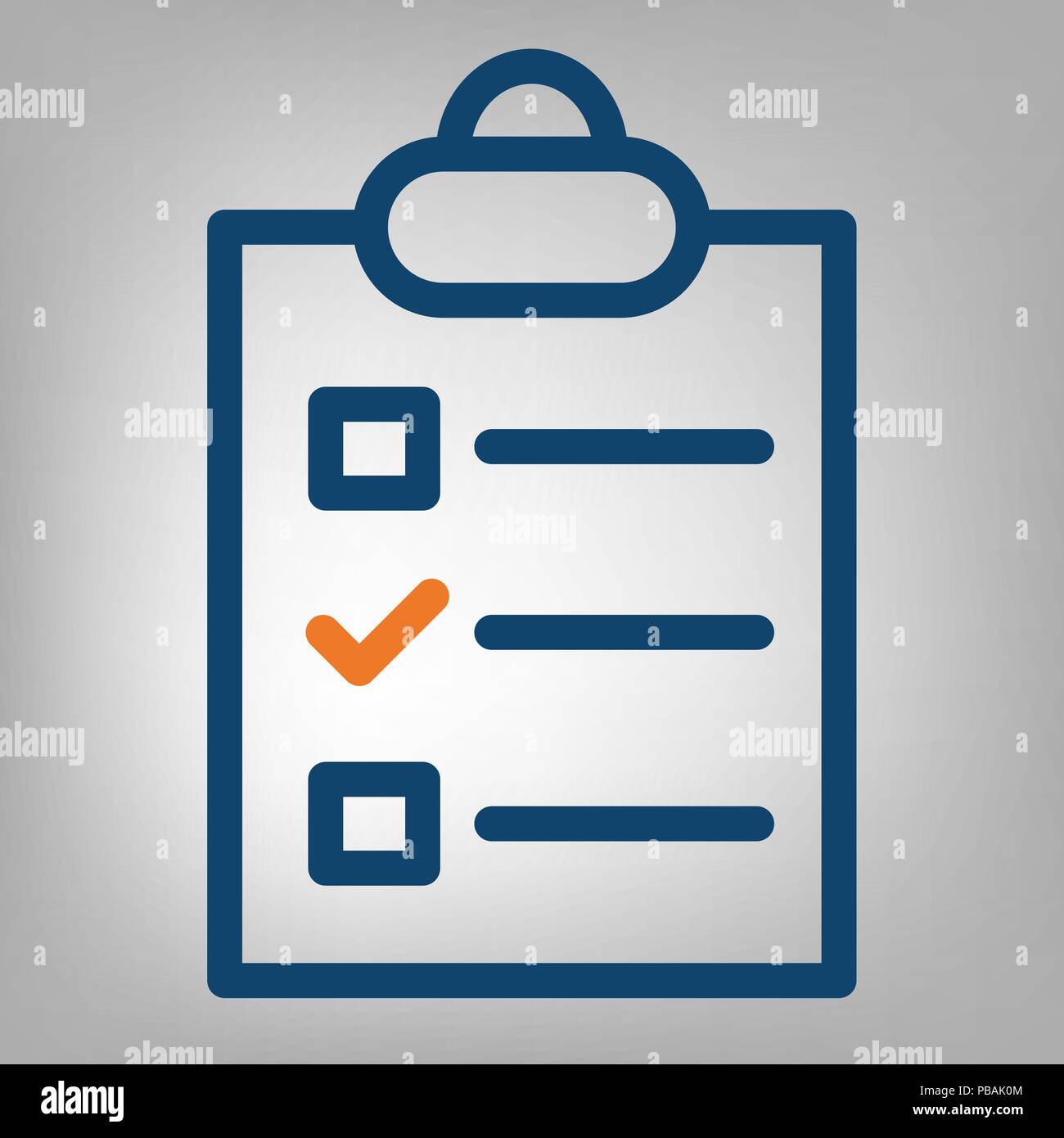 Test done icon, document with tickl sign, flat line vector objectŒ ...