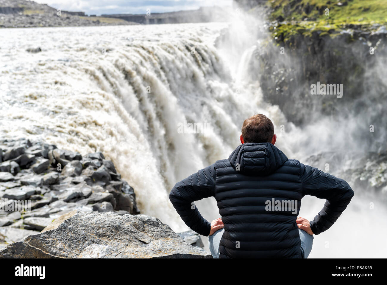 Man watching waterfall hi-res stock photography and images - Alamy