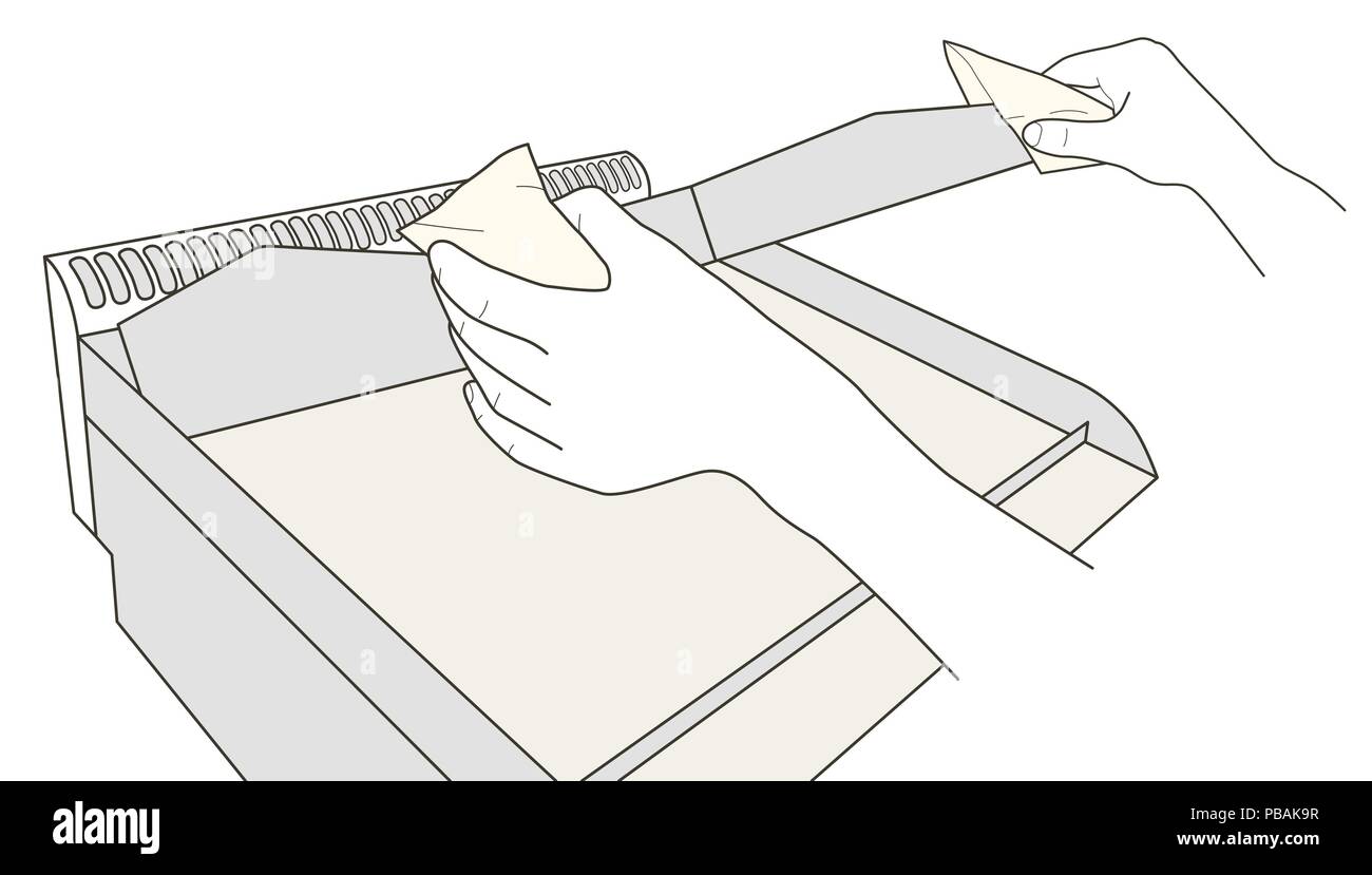 Industrial grill dismantle warning vector illustration Stock Vector ...