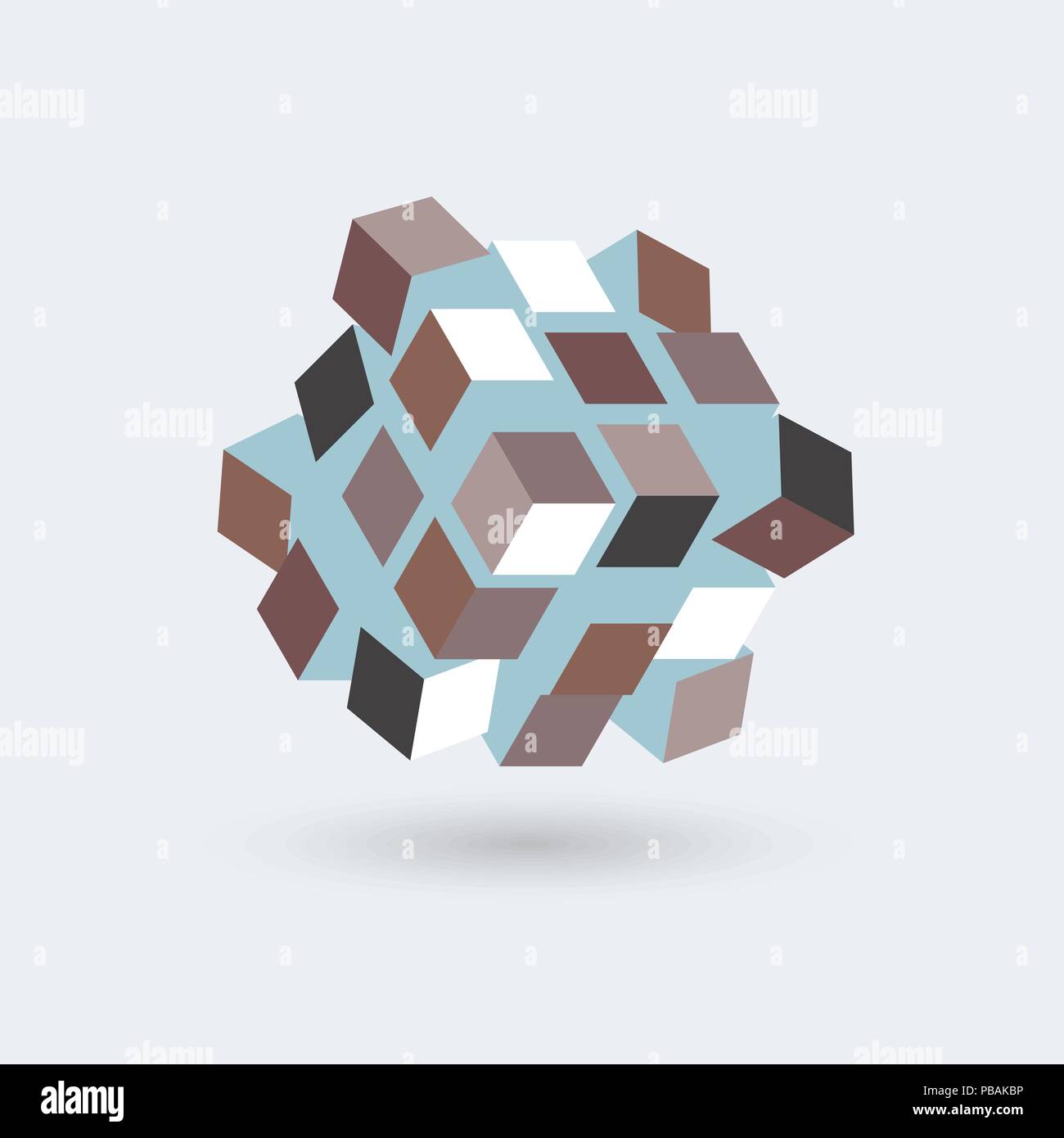 Abstract cubes formed in a cube, futuristic transformer, vector object ...