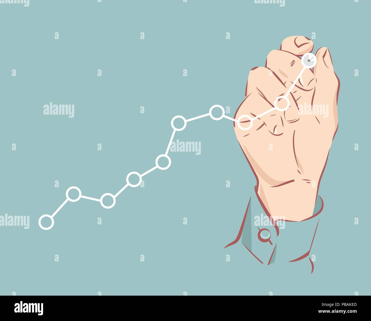 Hand drawing increasing graph, vector illustration Stock Vector Image ...