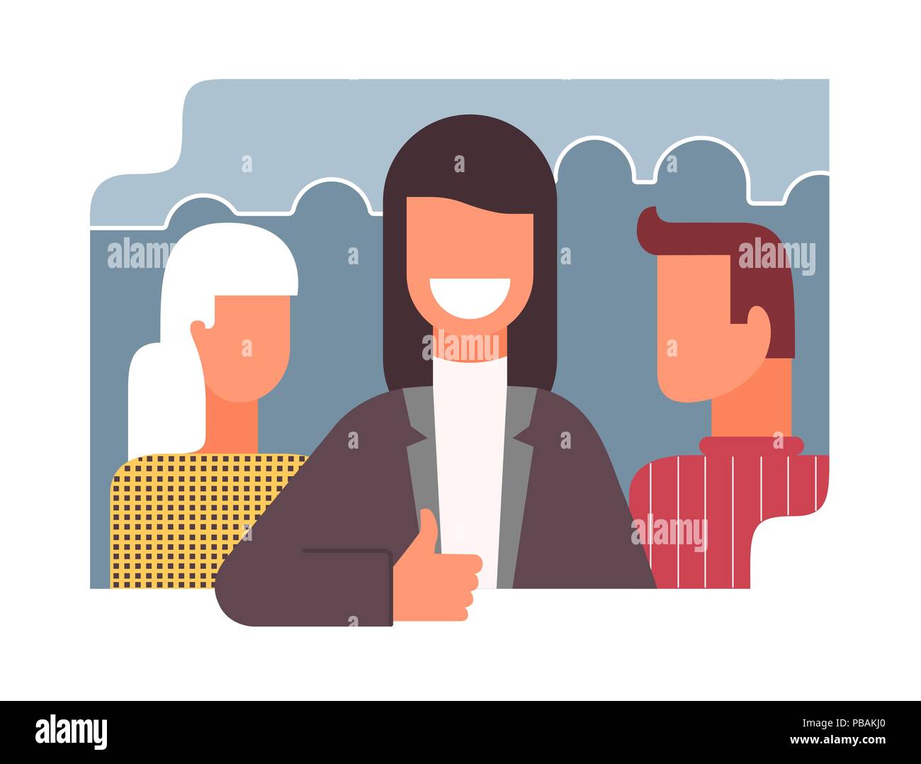 Good collective office work, flat style vector icon Stock Vector Image ...