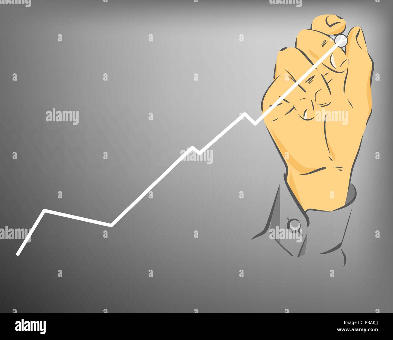 Hand drawing increasing graph, vector illustration Stock Vector Image ...