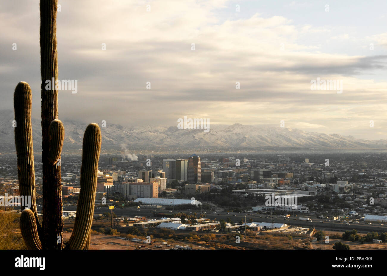 Snow covers the Santa Catalina Mountains north of Tucson, Arizona, USA ...