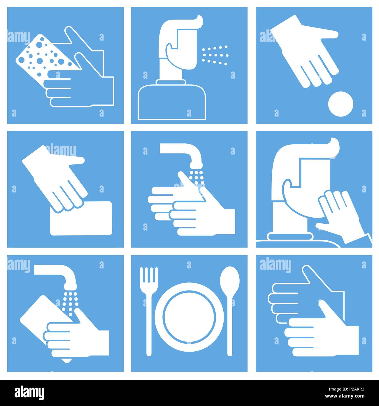 Wash hands instruction, set of vector icons "activities after which you ...