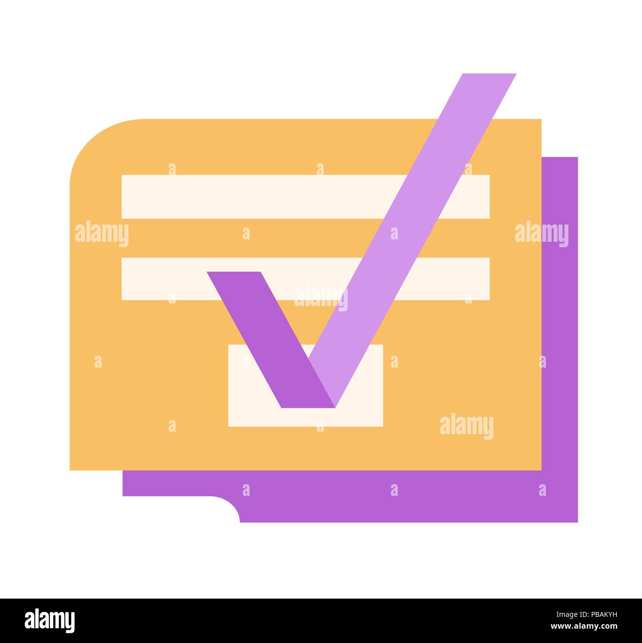 Login form with check tick, flat style vector icon isolated on white ...
