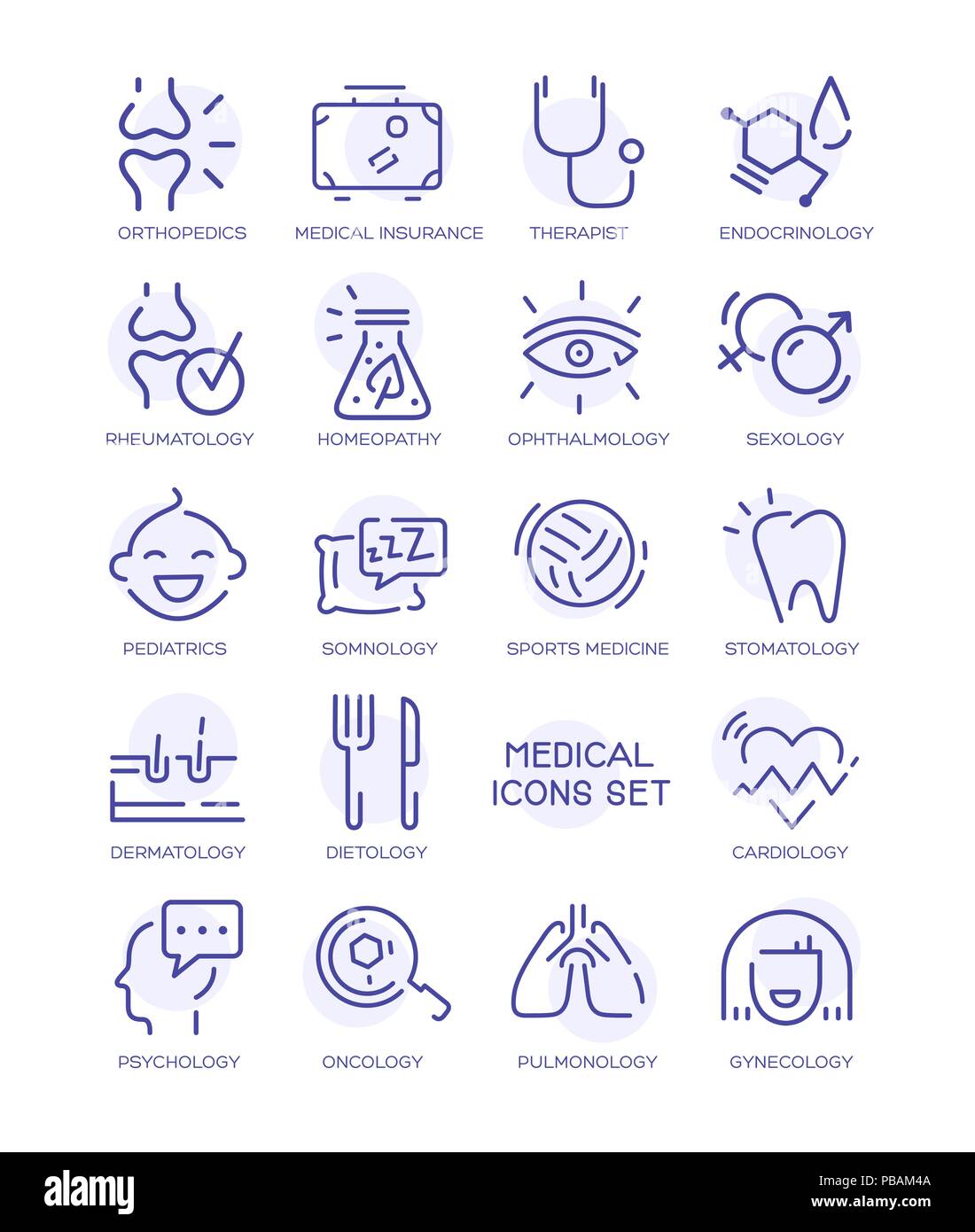 Orthopedics line vector icons Cut Out Stock Images & Pictures - Alamy