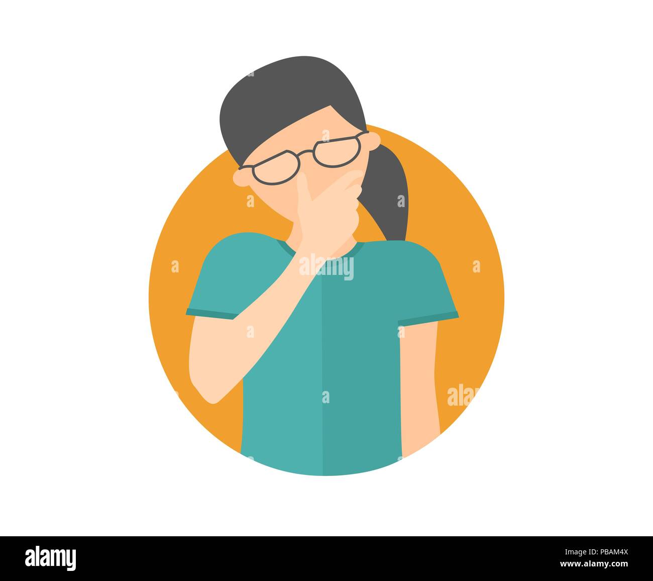 Sad pretty woman in Stock Vector Images - Alamy