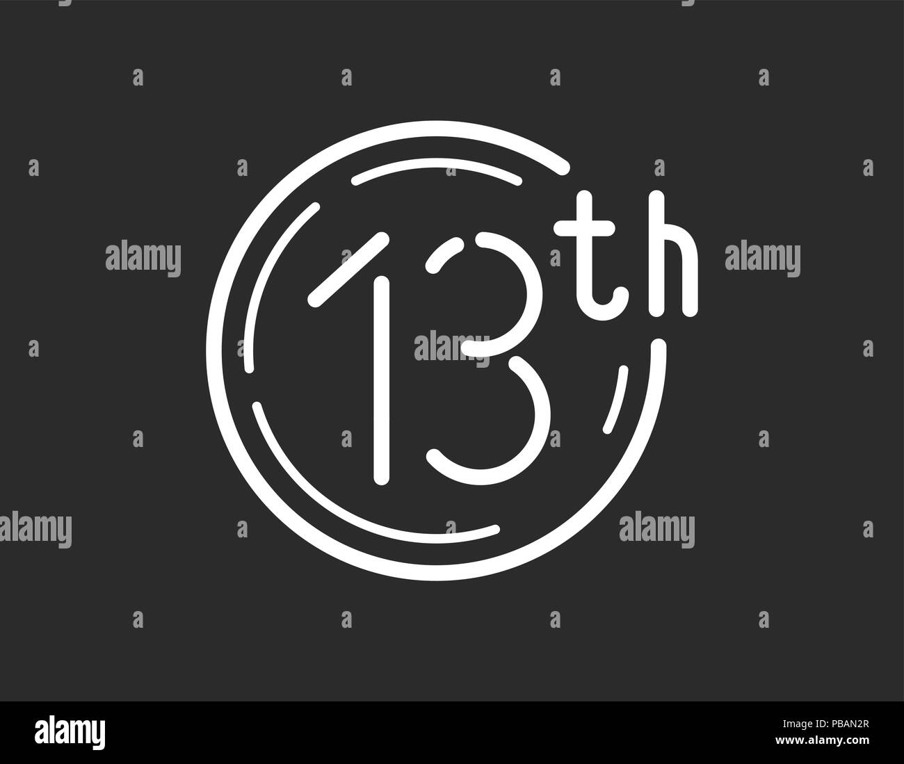 Number icon logo thirteen sign hi-res stock photography and images - Alamy