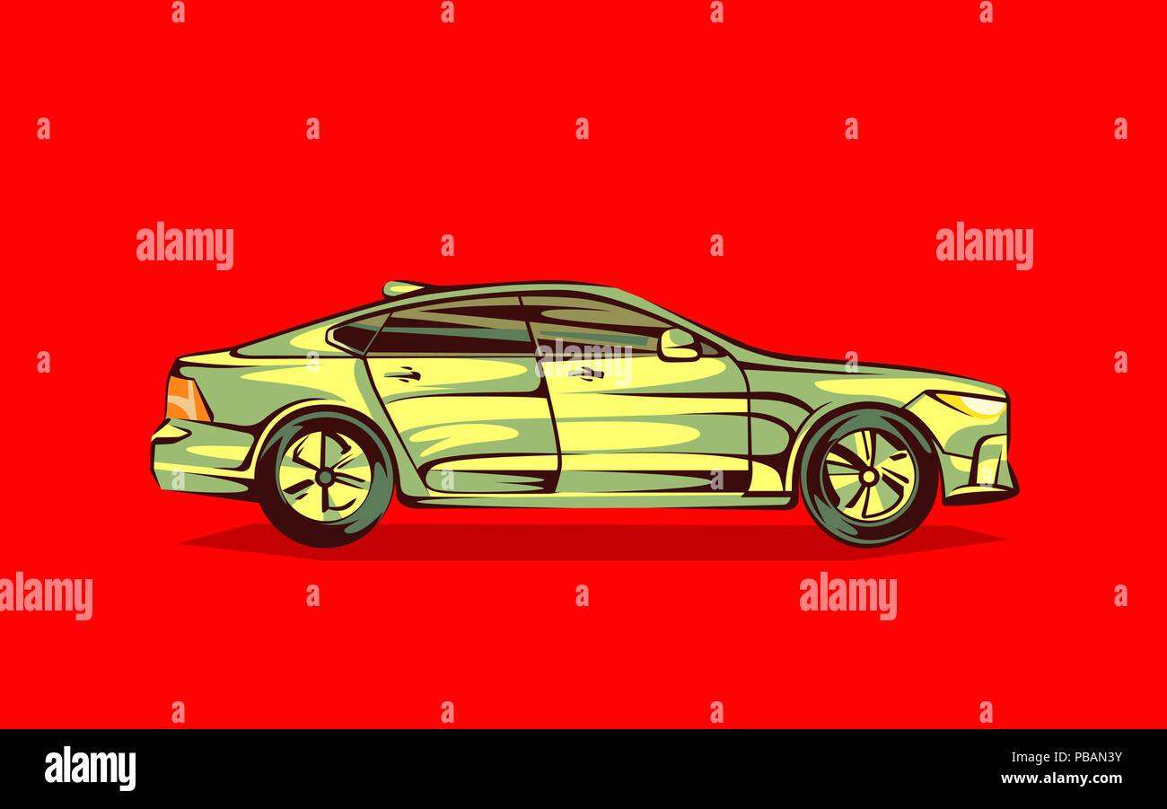 Modern car in cartoon style. Isolated vector object Stock Vector Image ...