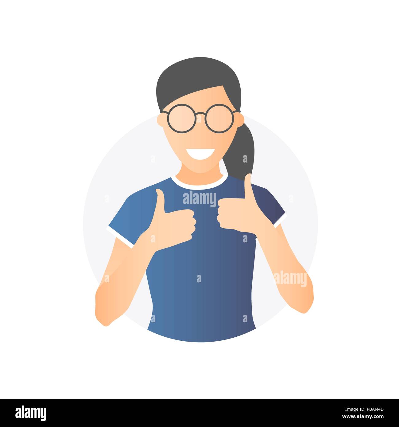 Happy joyful woman girl Stock Vector Images - Alamy