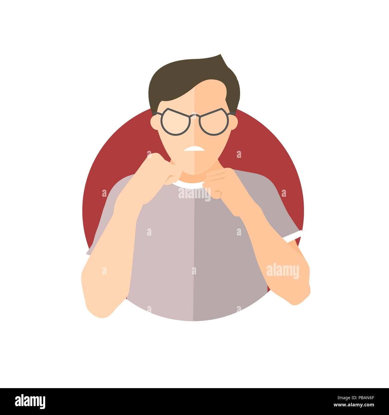 Aggression expression, man attack, fight. Flat vector icon Stock Vector ...