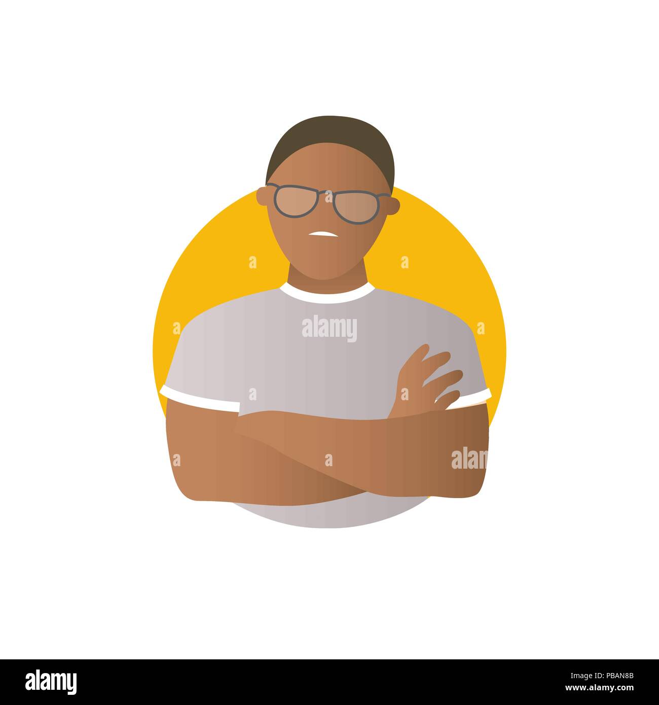 Proud, overproud black man, flat gradient vector icon Stock Vector ...