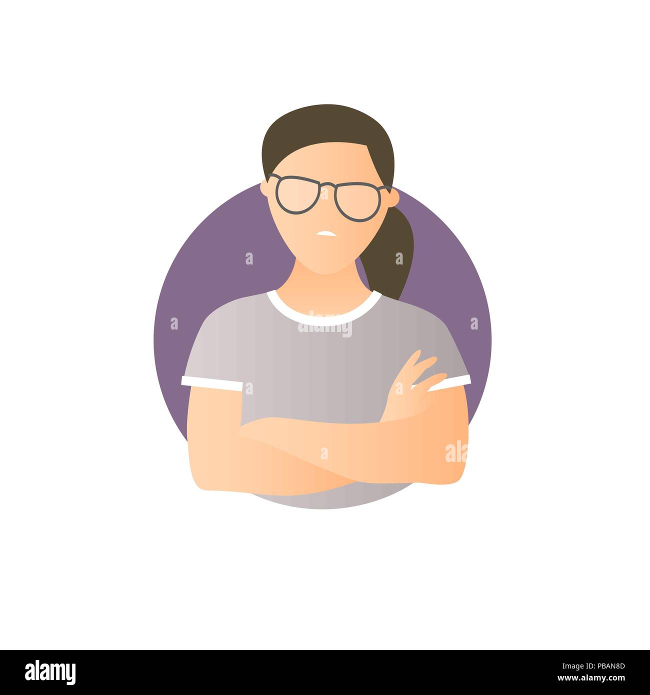 Proud, overproud woman, flat gradient vector icon Stock Vector Image ...