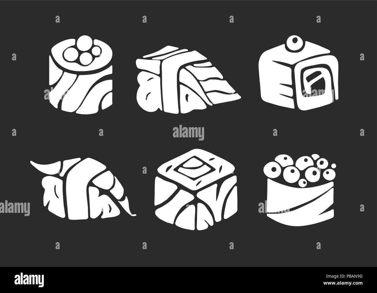 Sushi menu set nigiri Stock Vector Images - Alamy