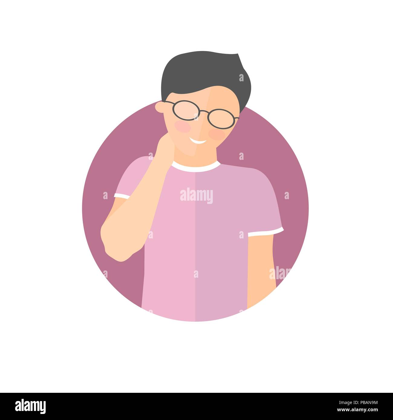 Shy boy caucasian Stock Vector Images - Alamy