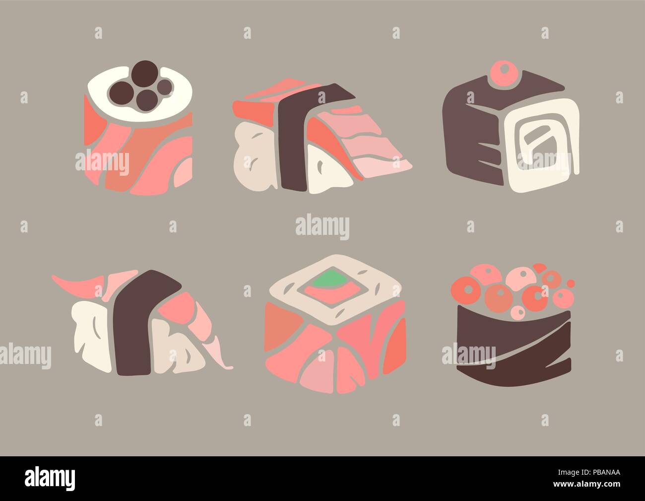 Sushi rolls isolated Stock Vector Images - Alamy