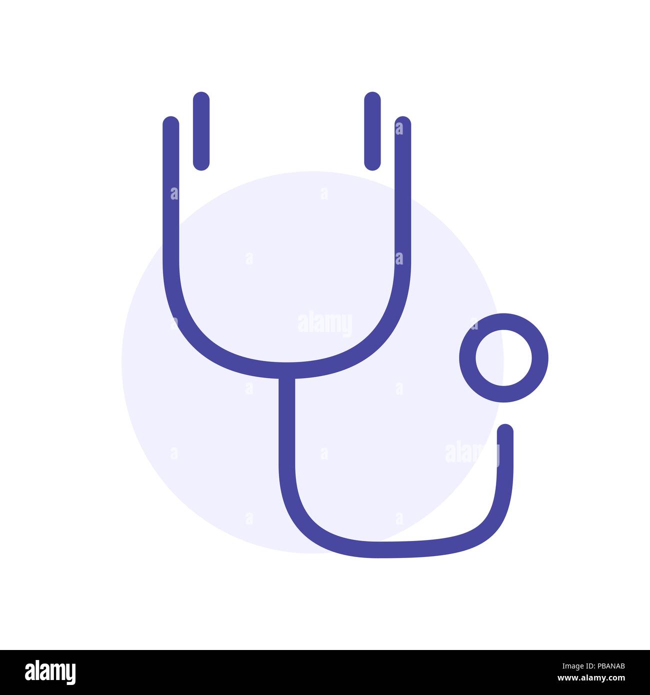 Stethoscope line icon. Therapist tool. Vector web sign, button Stock ...