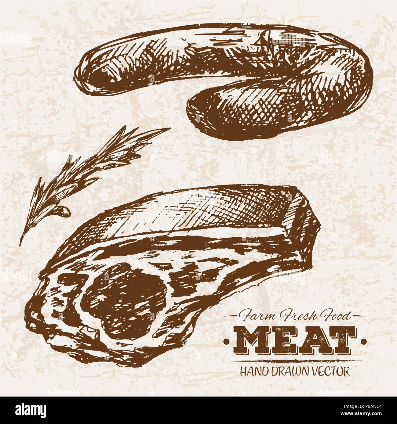 Vintage steak advert Stock Vector Images - Alamy