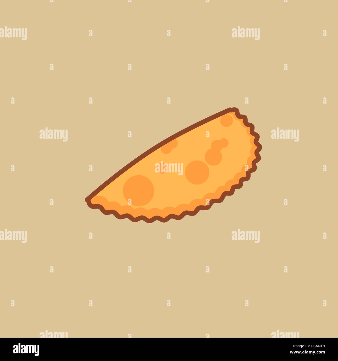 Cheburek pie vector icon in flat line style Stock Vector Image & Art ...