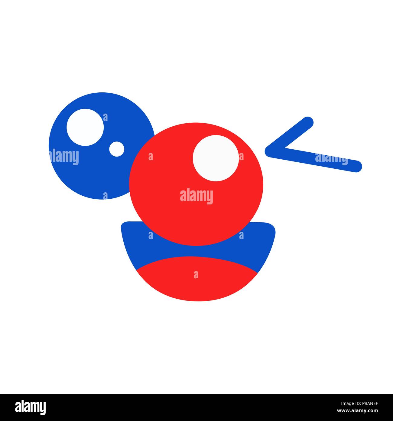 Abstract cartoon happy face with red nose. Vector image Stock Vector ...