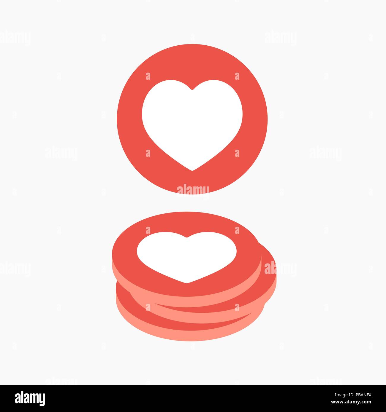 Stack of heart coins vector illustration Stock Vector Image & Art - Alamy
