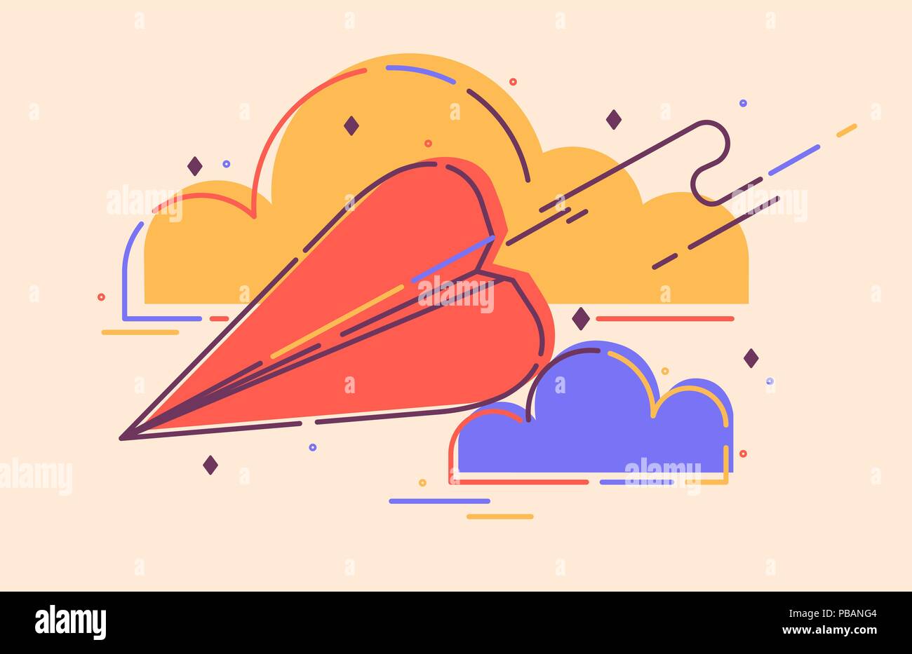 Sign paper plane heart vector hi-res stock photography and images - Alamy