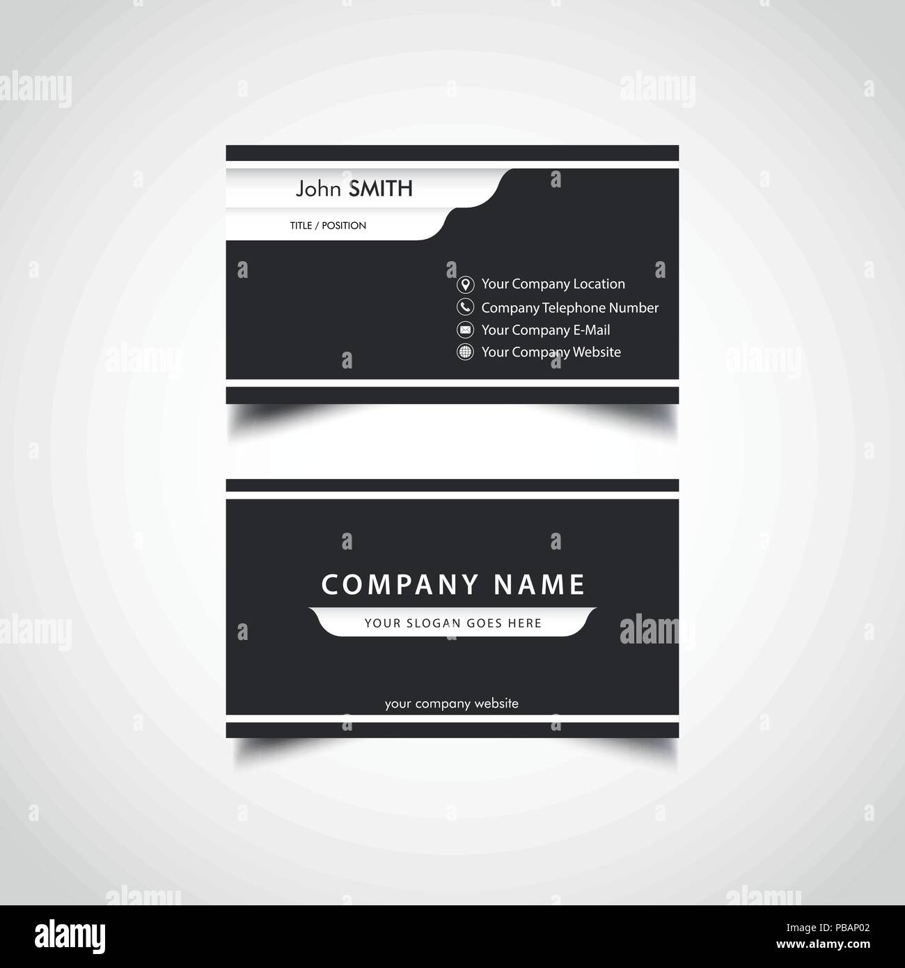 Simple Business Card Template Stock Vector Image & Art - Alamy