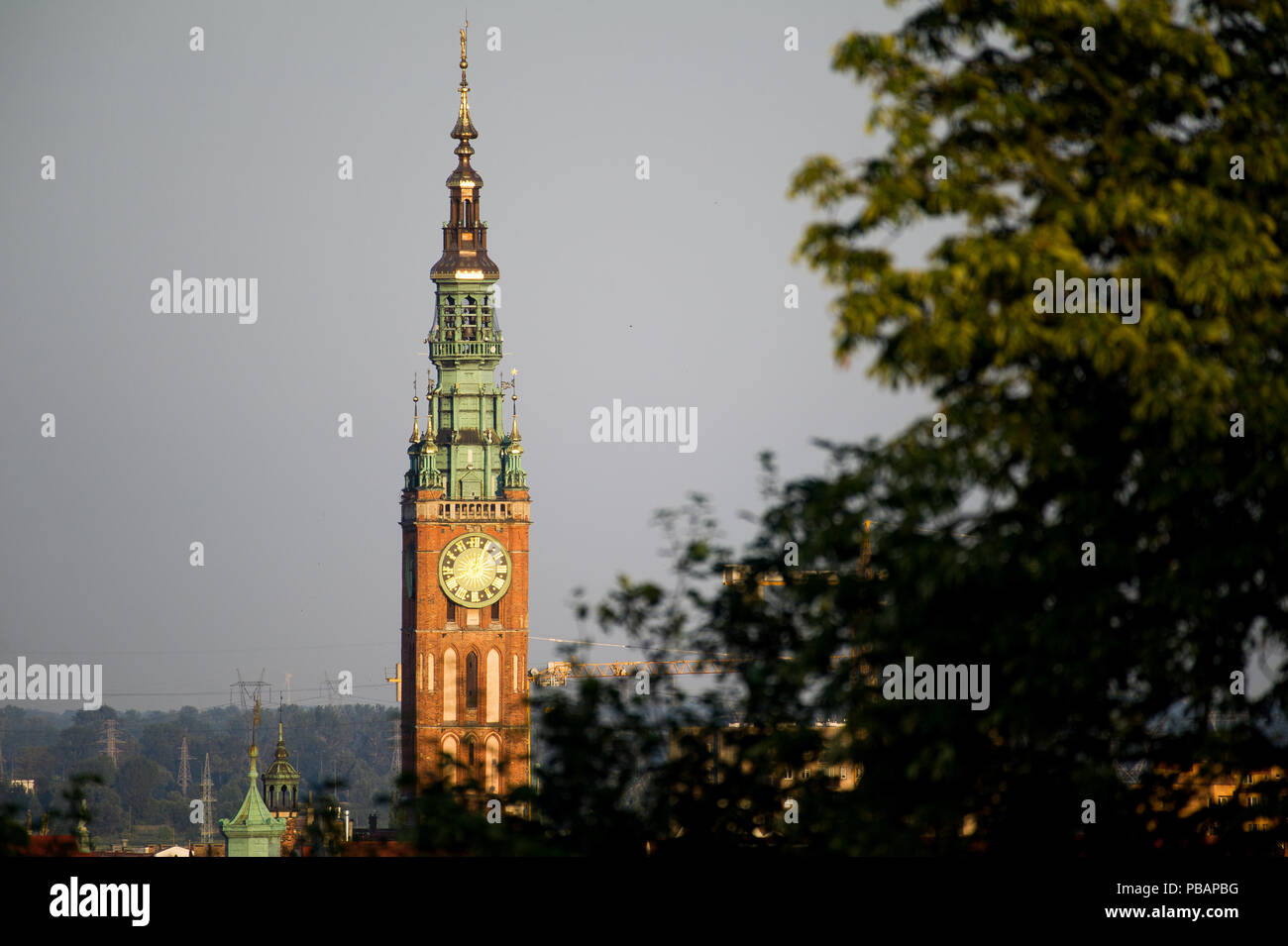 Gothic Ratusz Glownego Miasta (Main Town Hall) in Main City in historic ...