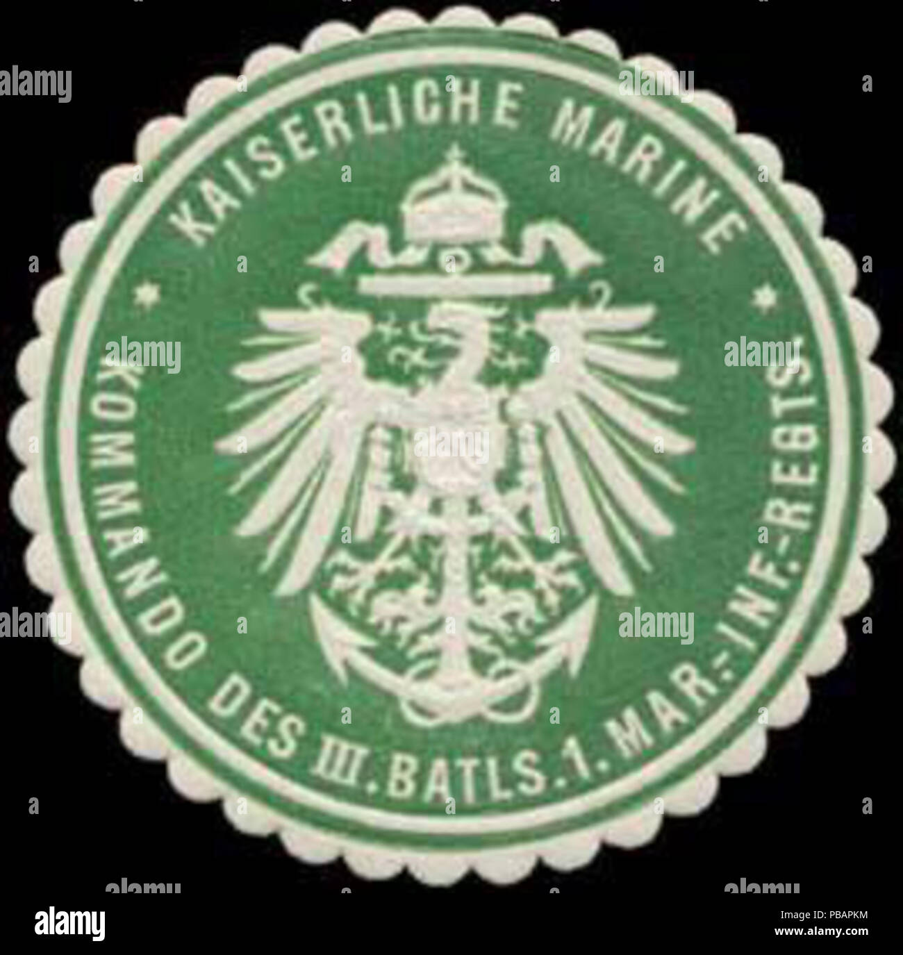 1411 Siegelmarke K. Marine Kommando des III. Batls. 1. Marine ...