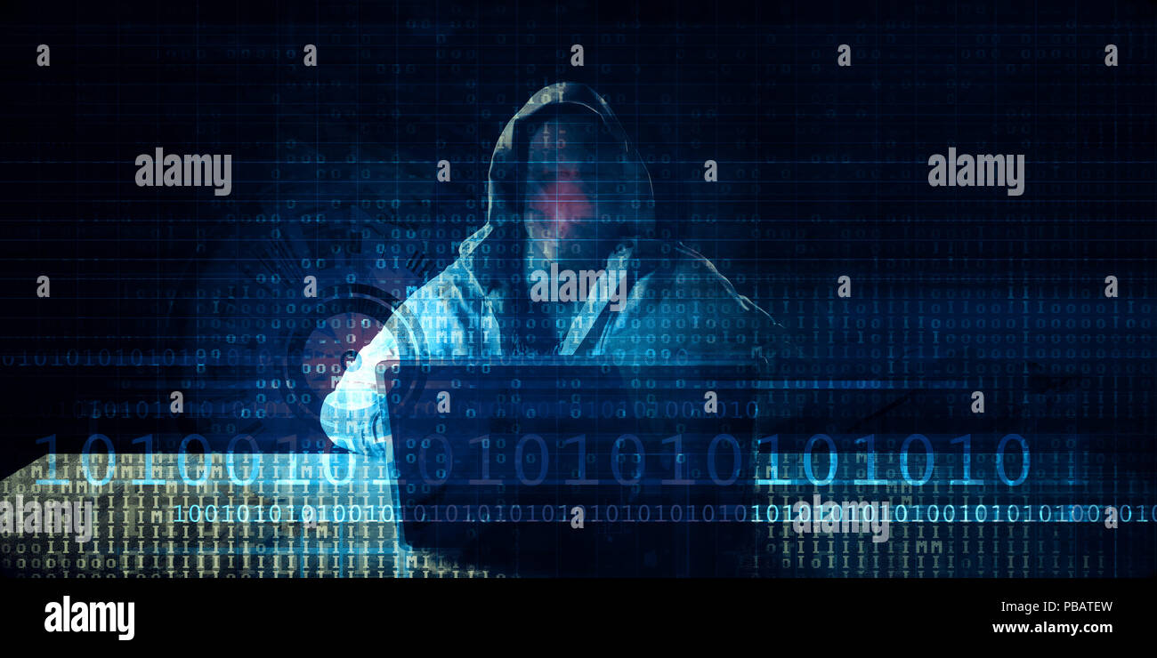 Cyber Security Exploit with Hacking Protection Concept Stock Photo - Alamy