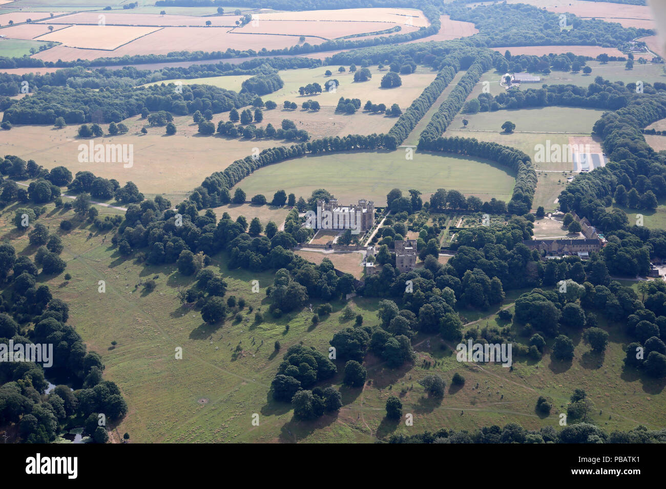 aerial view of Hardwick Hall Estate near Chesterfield Stock Photo - Alamy