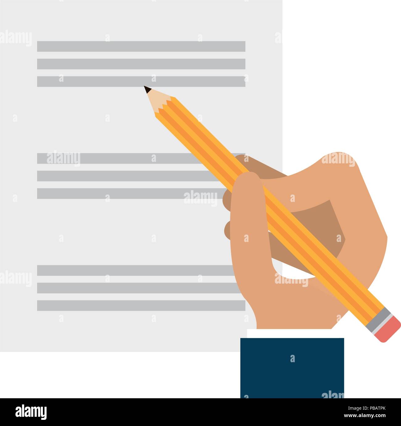 hand writing with pencil in documents paper Stock Vector Image & Art ...