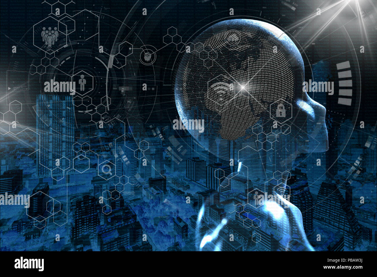 AI, Artificial intelligence conceptual of next generation technology ...