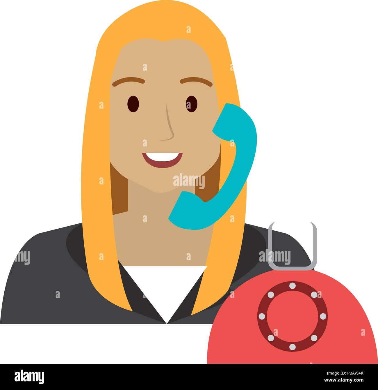 call center woman with telephone character Stock Vector Image & Art - Alamy