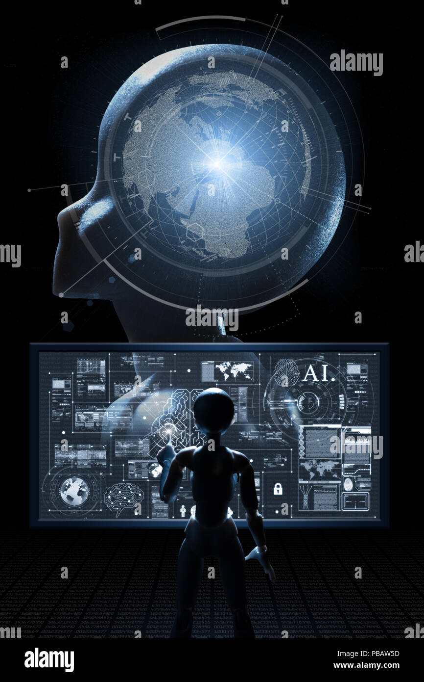 AI, Artificial intelligence conceptual of next generation technology ...