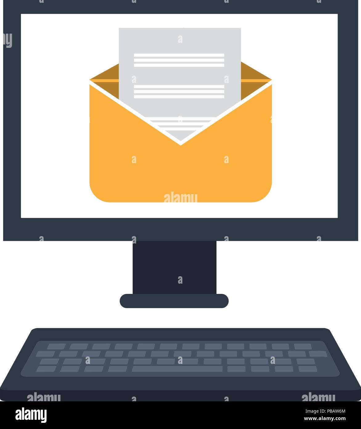 computer desktop with envelope Stock Vector Image & Art - Alamy