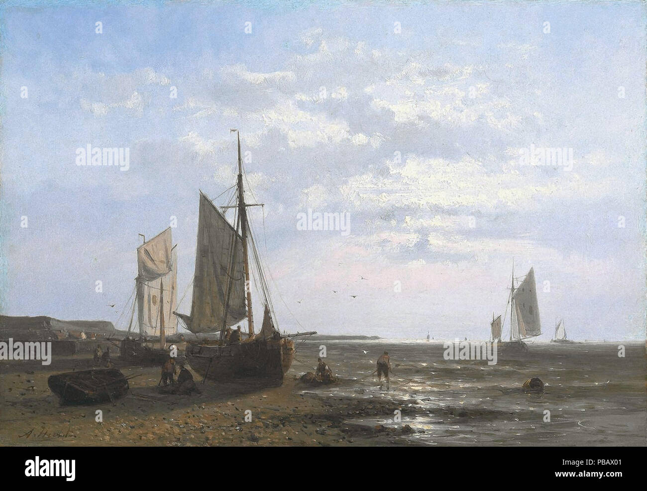 Hulk I Abraham - Dutch Beach Scene with Figures on the Shore 2 Stock ...