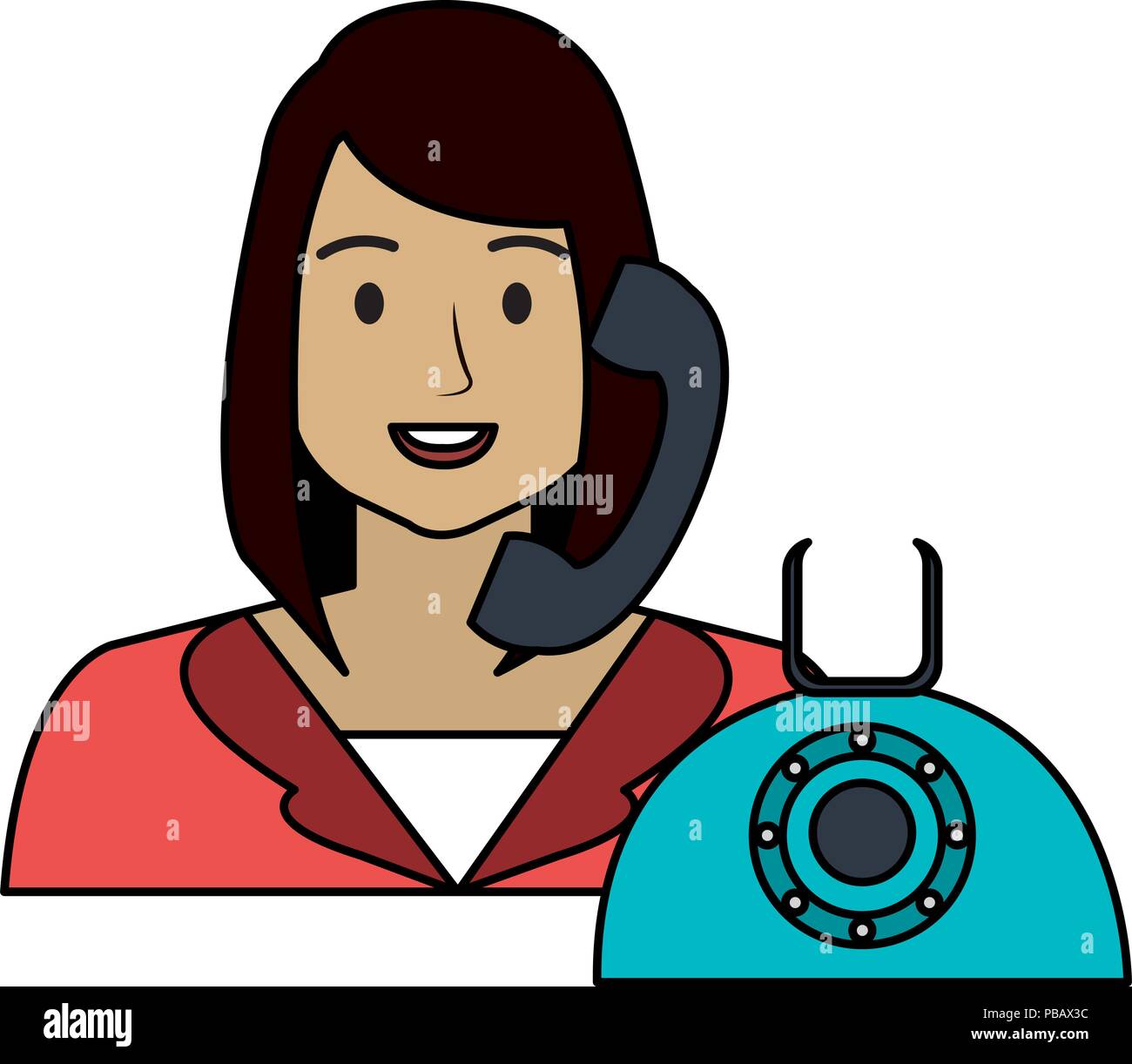 Woman telephone calling vector hi-res stock photography and images - Alamy