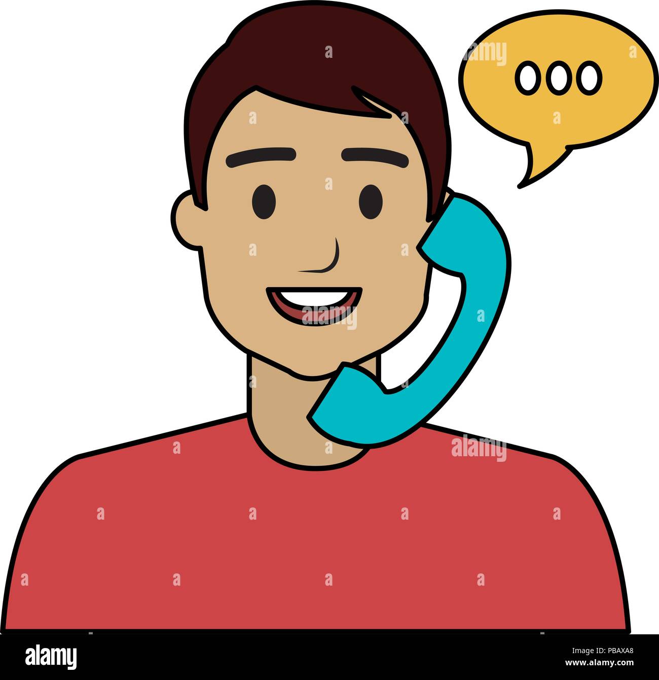 call center agent with telephone and speech bubble Stock Vector Image ...