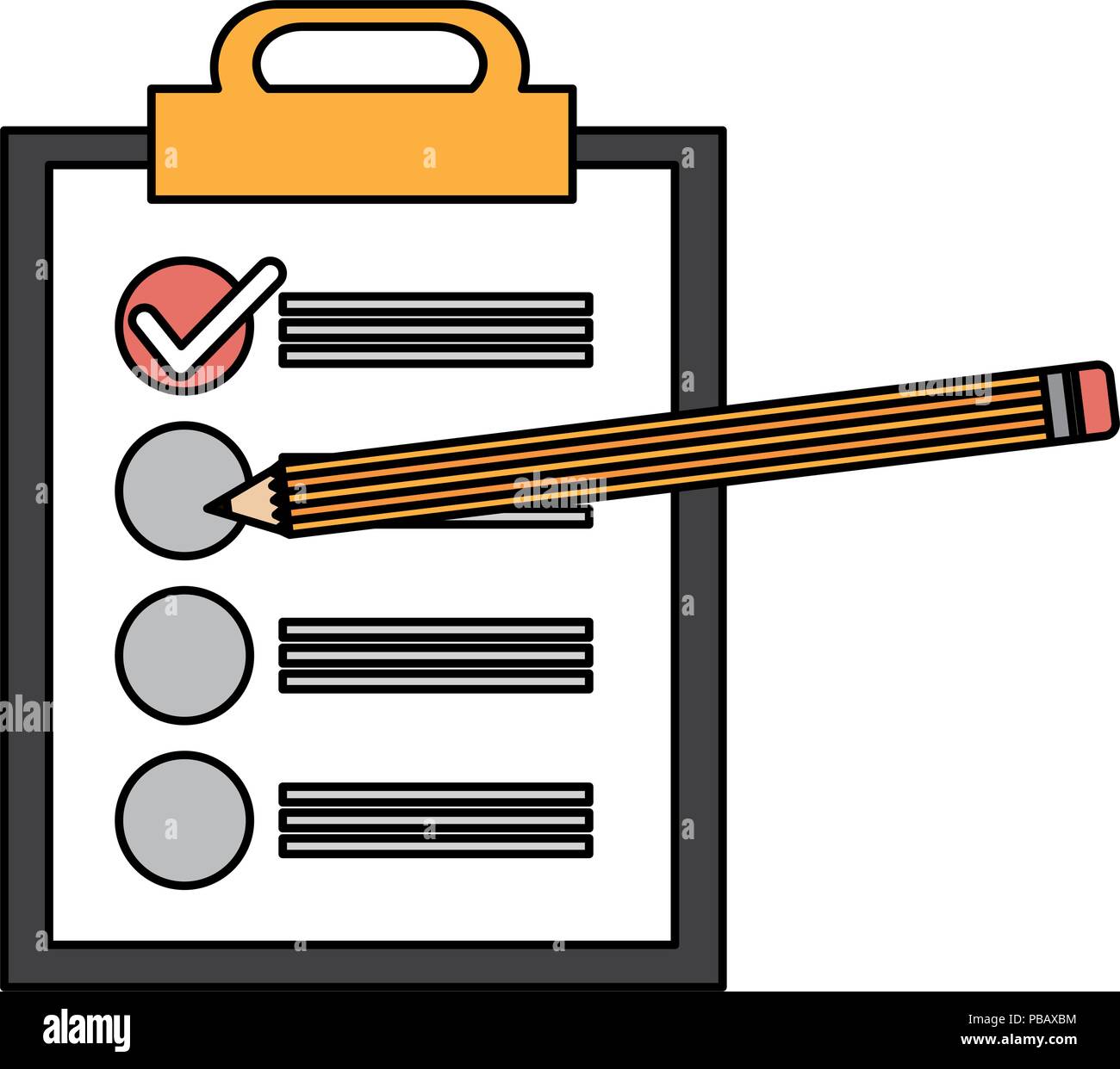 clipboard checklist with pencil Stock Vector Image & Art - Alamy
