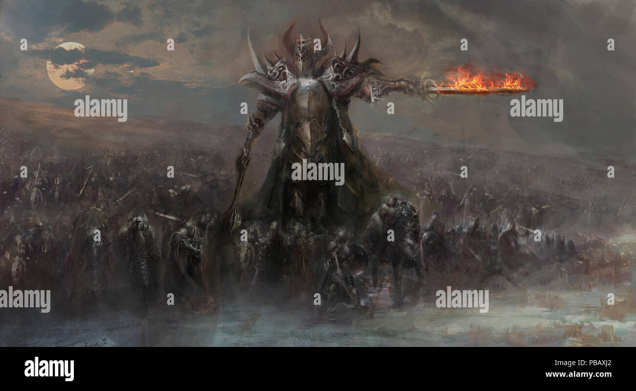 general leading his army in war Stock Photo - Alamy