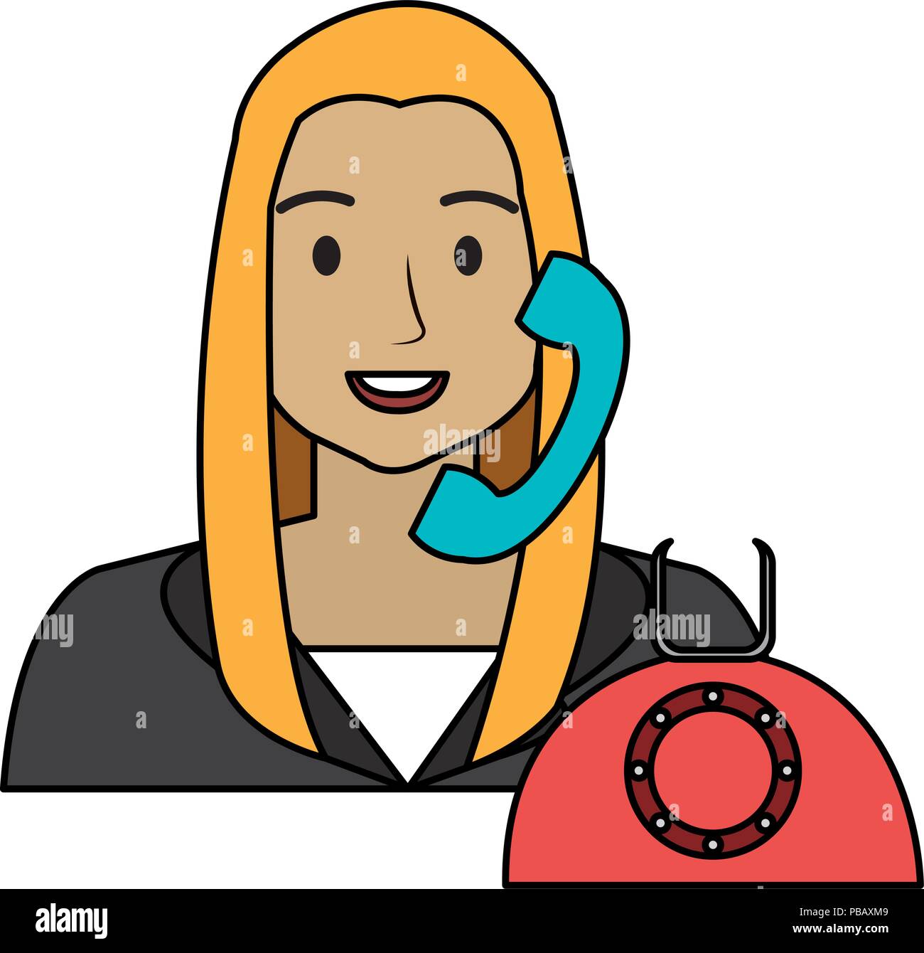 call center woman with telephone character Stock Vector Image & Art - Alamy