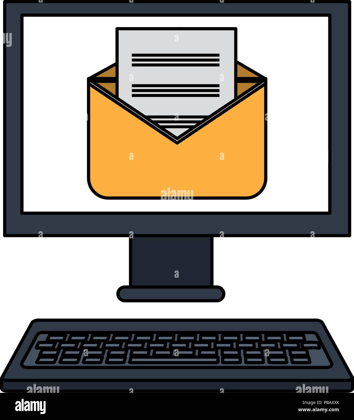 computer desktop with envelope Stock Vector Image & Art - Alamy