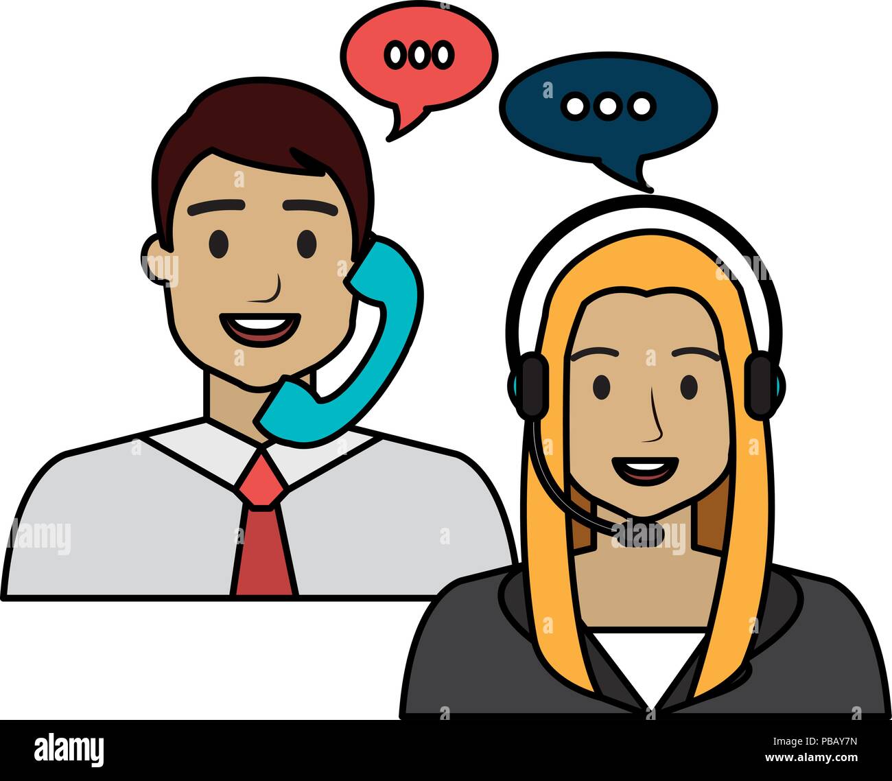 Call center characters work customer service hi-res stock photography ...